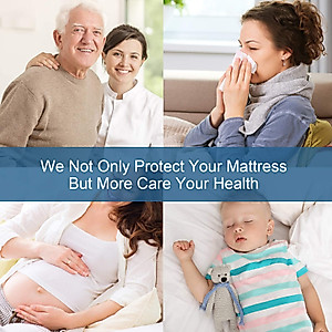 Full Size Mattress Protector Waterproof, Breathable & Noiseless Full Mattress Pad Cover Quilted Fitted with Deep Pocket Strethes up to 14" Depth (54"x 75")
