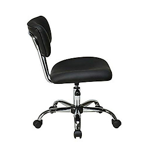 OSP Home Furnishings Vista Office Task Chair with Pneumatic Height Adjustment and Full Swivel, Black Vinyl
