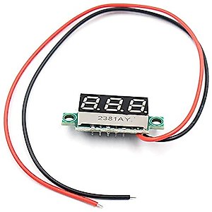 (5 Pack) JacobsParts DC 2.4-30V 2-Wire Voltmeter 3-Digit LED Display Panel Volt Meter Digital Voltage Tester (Blue)