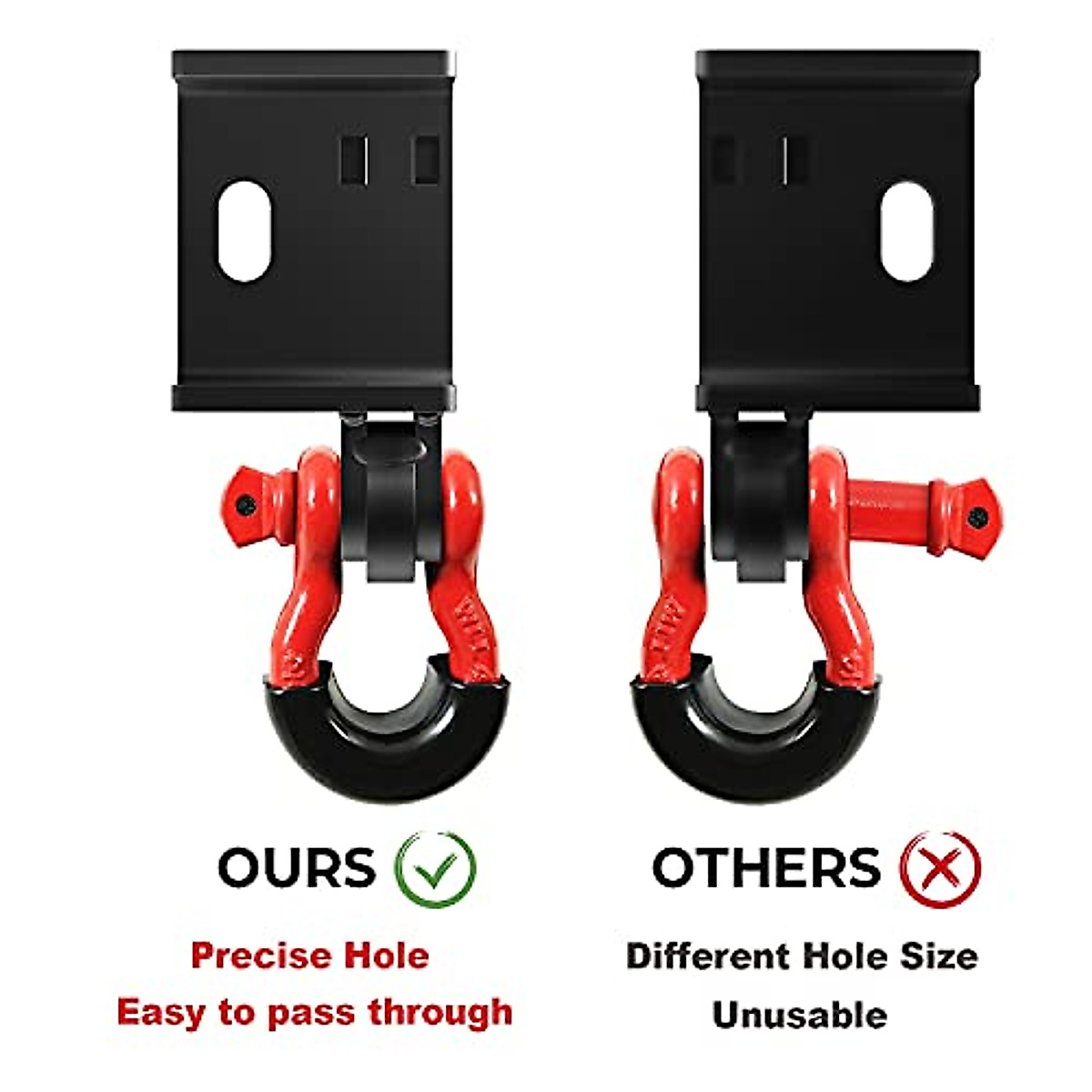 Front Tow Hook Mounting Bracket Compatible with Tacoma 2009-2023 D Ring Shackle Bracket, Demon Hook Bracket Replacement