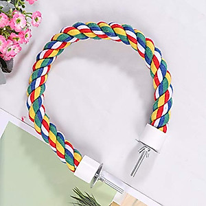 Bird Rope Perch Parrot Toys, Birdcage Swing Toys Spiral Bird Toys Bird Bungee Rope Perches Toys for Cockatiels Parrot Birds, Bird Cage Accessories - 40CM/15.7inch