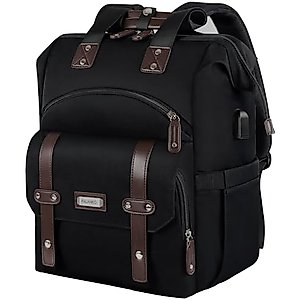 FALANKO Laptop Backpack For Women, Work Doctor Teacher Nurse Wide Open College school student 15.6 Inch Laptops Bookbag Purse with USB Charging Port, Travel RFID Computer Bag for Men Women Girls