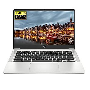 Newest HP Chromebook Laptop, 14" FHD Touchscreen, AMD 3015Ce Processor, 8GB RAM, 64GB eMMC Storage, Webcam, WiFi, Bluetooth, Chrome OS, Mineral Silver (Renewed)