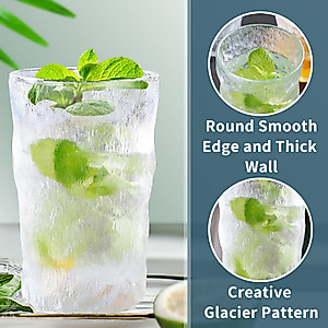 INFTYLE [Gift Set] Drinking Glasses Set of 6 Highball Glass Cups 12oz Premium Quality Glassware Set for Water, Juice, Cocktails, Wine, Beer, and Whiskey Dishwasher Safe