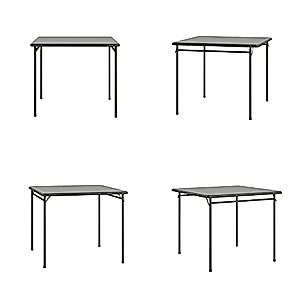 COSCO 34" Square Vinyl Top Folding Card Table, Black