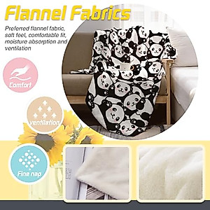 BBKD Panda Fleece Throw Blanket for Bed 40" x 30", Panda Lightweight Super Soft Plush Flannel Throw Blanket for Women, Men and Kids