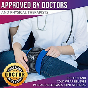 Reusable Ice Pack Wrap with Extra Gel Pack by Kinetic Labs - HSA FSA Eligible Hot and Cold Pack - Ice Packs for Injuries Reusable (Large with Extra Gel Pack)