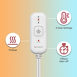 Comfytemp Heated Mattress Pad Mini Twin Size 31"x55", Single Controller Quilted Electric Mattress Pads with 7-Layer Comfort Structure, 3 Heat Settings & 10 Hours Auto Shut Off, Machine Washable