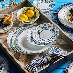 Corelle 18-Piece Dinnerware Set, Service for 6, Lightweight Round Plates and Bowls Set, Vitrelle Triple Layer Glass, Chip Resistant, Microwave and Dishwasher Safe, Veranda