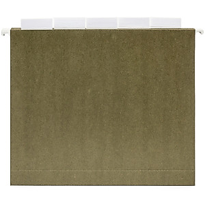 Blue Summit Supplies Extra Capacity Hanging File Folders, 25 Reinforced Hang Folders, Heavy Duty 2 Inch Expansion, Designed for Bulky Files and Charts, Letter Size, Standard Green, 25 Pack