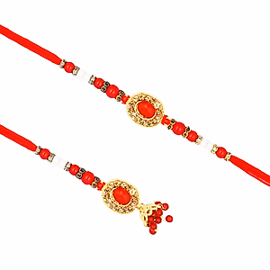 TrendBell Lumba Rakhi Set for Brother Bhabhi | Raksha Bandhan Handmade Rakhi Fancy Rakhi for Bhaiya Bhabhi | Rakhi for Brother (Design1)