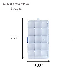 Portable Organizer 15-Fixed Compartments Clear Plastic Jewelry Box Organizer Storage Container