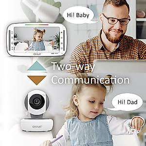 Video Baby Monitor,1080P Full HD Ultra Clear Image Quality,5.5" IPS Screen Monito,Pan Tilt Camera,Range up to 1000ft,18h Battery Life,2-Way Talk,Split Screen,Night Vision,Temperature Monitor,No WiFi.