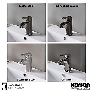 Karran Randburg KBF520 Single-Handle Single Hole Basin Bathroom Faucet with Matching Pop-up Drain in Chrome
