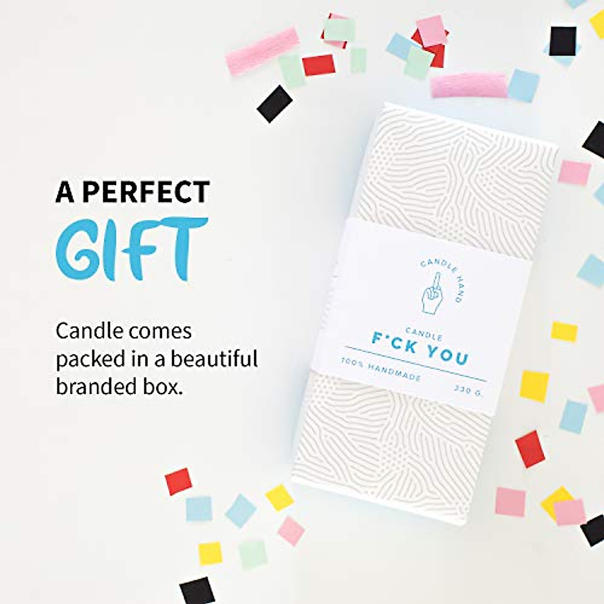 CandleHand Hand Gesture Candle Middle Finger - Big Real Hand Size 8.7 x 3.5 x 3 inches - Unusual Birthday, Office, Housewarming Gift (Blue)