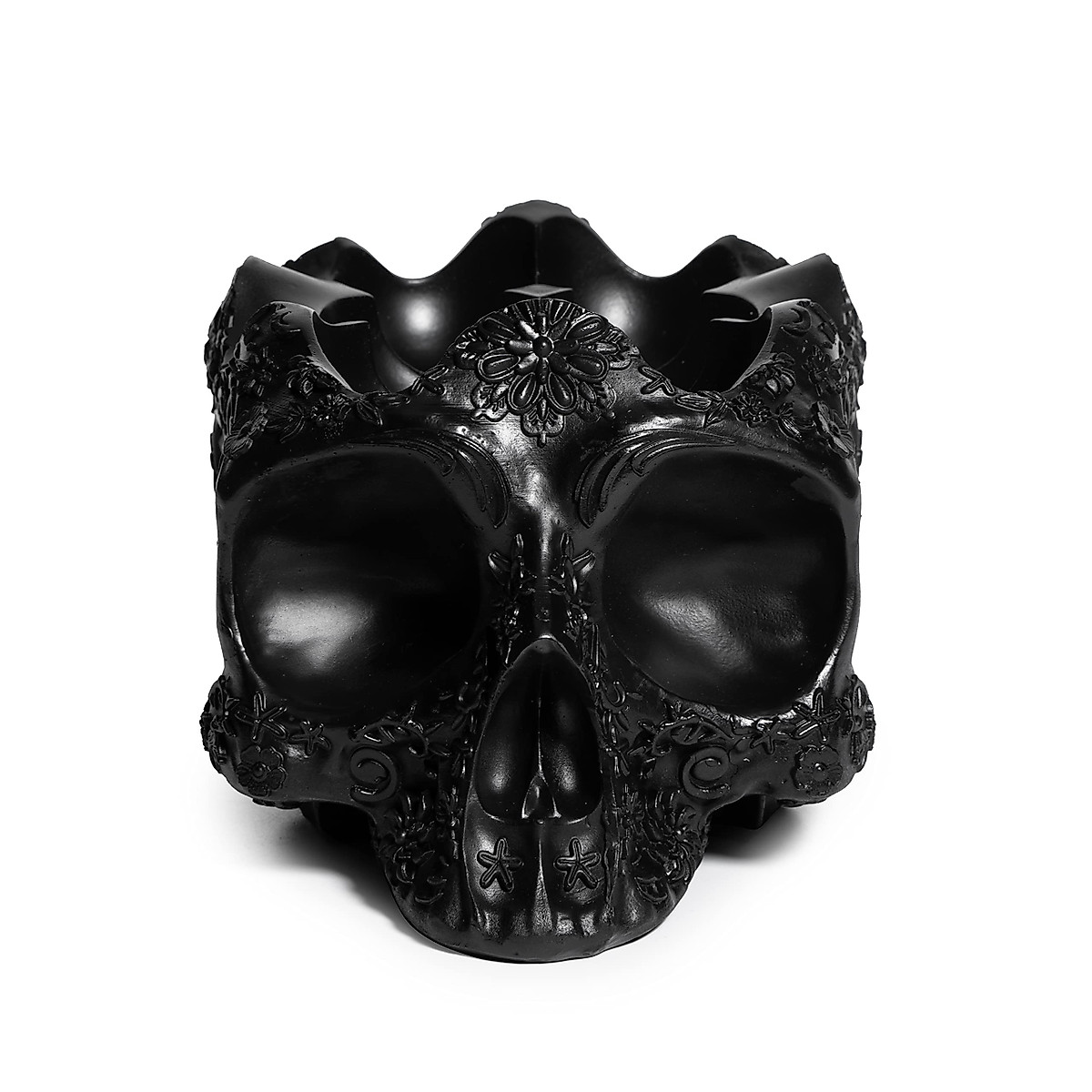 GUTE Skull Egg Holder Container Bowl 6" H Half Dozen Decorative Halloween Egg Keeper Storage Display Organizer Serveware Breakfast Serving for Countertop, Kitchen, Decor Skeleton Trick Or Treat