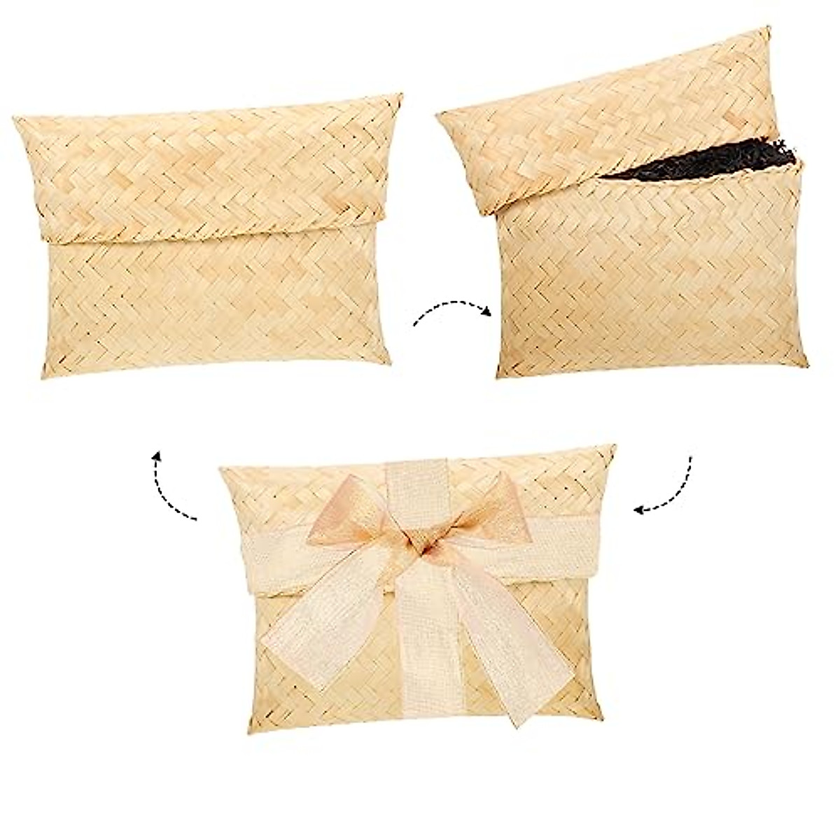 Hemoton 5pcs Bamboo Pillow Gift Box Pallet Racking Tablescape Decor Thai Sticky Rice Pillow Box Woven Sundries Basket Small Bamboo Woven Box Desktop Organizer Woven Baskets for Storage