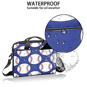 Seamless Baseball Laptop Computer Bag Waterproof Shoulder Messenger Bag 13-15 inch Durable Laptop Tote Bag with Shoulder Strap Handle Lightweight Crossbody Briefcase
