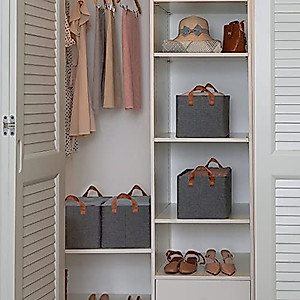 GRANNY SAYS Bundle of 2-Pack Closet Bins with Metal Frame & 2-Pack Rectangle Fabric Storage Bins