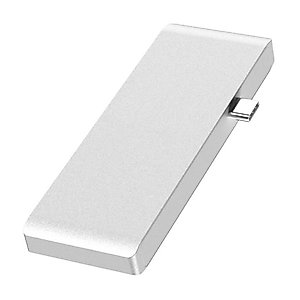 Beyori USB HUB Converter, USB Docking Station, 5 in 1 Hub with 2 USB 3.0 Ports, 60W PD, SD/TF Card Reader, Aluminum USB-C Dock Adapter (Color : White)