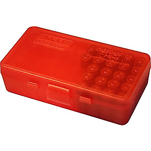 MTM 40/45/10MM Cal 50 Round Flip-Top Ammo Box, Red