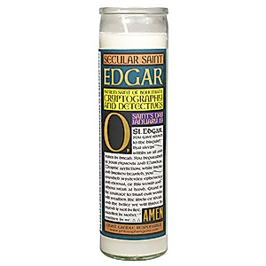 Edgar Allan Poe Secular Saint Candle - 8.5 Inch Tall Glass Prayer Votive - Made in The USA