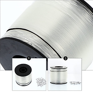 Healifty Fishing Line Nylon Fishing String Wire Strands Fishing Line Wire Leader Elastic Thread with 60 Aluminum Tackle for Fishing Lover 200M White