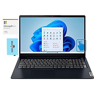 Lenovo IdeaPad 3i Home & Business Laptop (Intel i5-1155G7 4-Core, 40GB RAM, 2TB PCIe SSD, Intel Iris Xe, 15.6" 60 Hz Touch Win 11 Pro) with MS 365 Personal, Dockztorm Hub