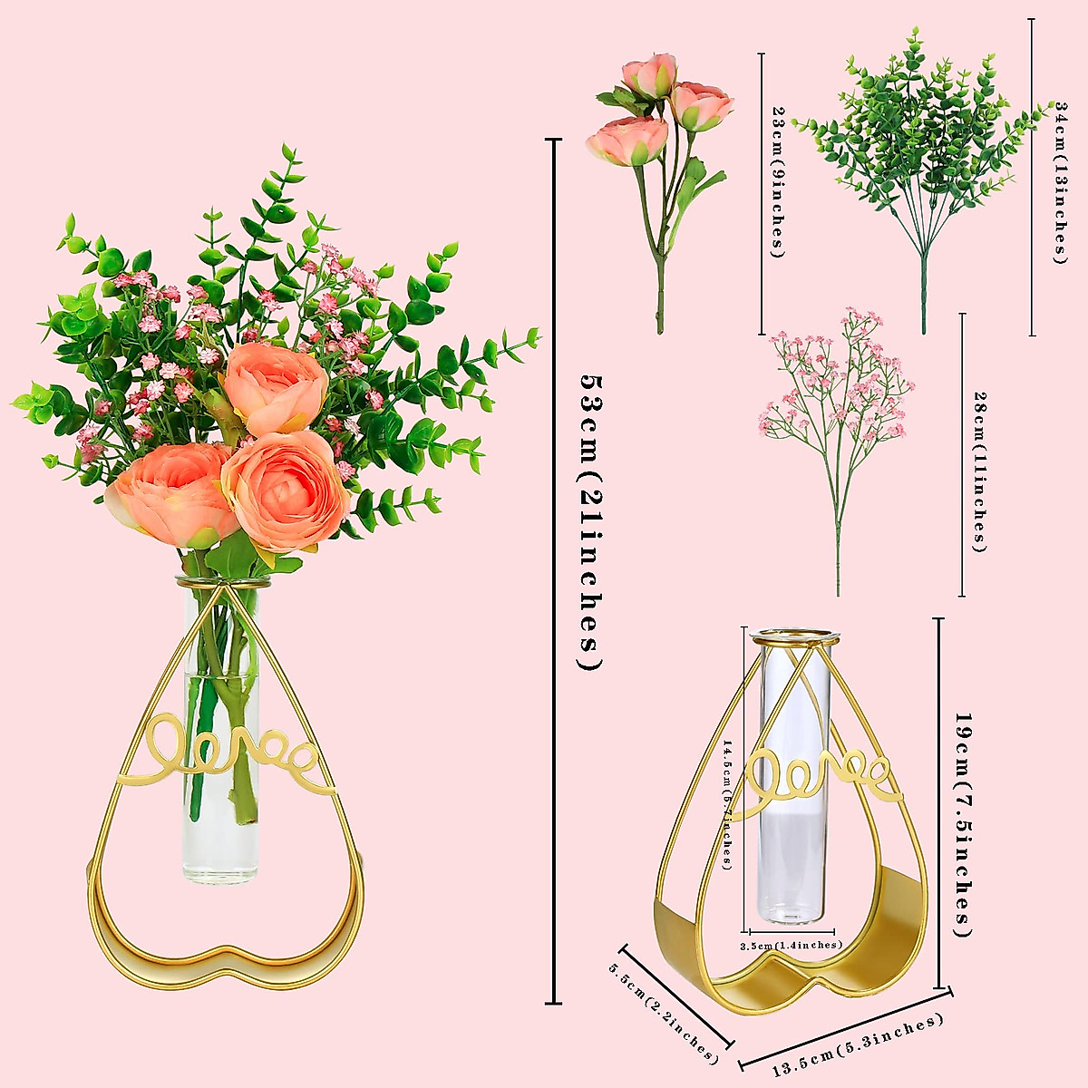 Fasjewly Artificial Flower Garland-16 Roses,7.2Ft Red Rose Vine Flowers Fake Flower Strings for Wedding,Garden Decor Home Party