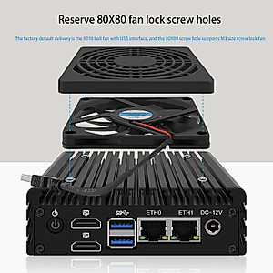 CWWK X86 P5 Fanless Mini PC Firewall Router 12th Gen Intel N100(Up to 3.40GHz) DDR5 4800MHz 2X i226-V 2.5G LAN HDMI2.1 Proxmox Server, No RAM NO SSD