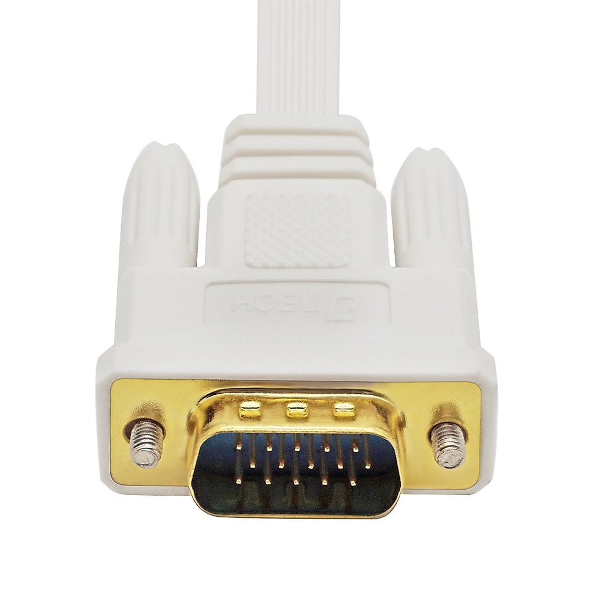 DTech Thin Flexible 6 Feet VGA to VGA Cable Male to Male 1080p High Resolution Short Computer Monitor Cord - White - 6ft