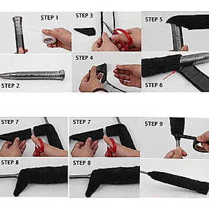 ITODA Badminton Tennis Racket Towel Hand Glue,Cotton Anti-Skid Sweat Tape Badminton Racket OverGrip Sweatband Tape Wraps (Black)