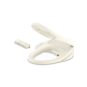 KOHLER 28229-96 K-28229-96 PureWash E725 Elongated Bidet Toilet Seat with Remote Control, Biscuit