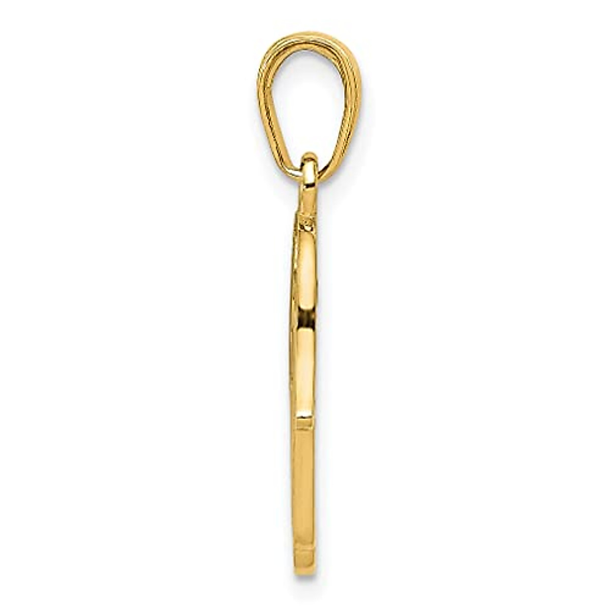 14K Yellow Gold Jewish Hand of God Star David Magen Necklace Judaica Religious Pendant Israel Charm 25mm x 12mm Only