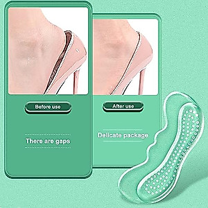 2Pcs of Transparent Invisible Self-Adhesive Gel Heel Pads: Non-Slip Cushion Grip Inserts for High Heels and Shoes