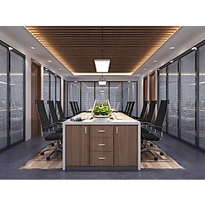 2xhome Set of 2 Black Modern High Back Tall Ribbed PU Leather Office Chair Swivel Tilt Adjustable Chair Designer Boss Executive Management Conference Room Work Task Computer