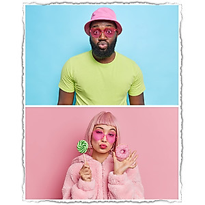 PARSUP 14 Pairs Heart Shaped Rimless Frameless Sunglasses Transparent Candy Color Glasses Tinted Eyewear Bachelorette Party Favors Photo Booth Props,14 Colors