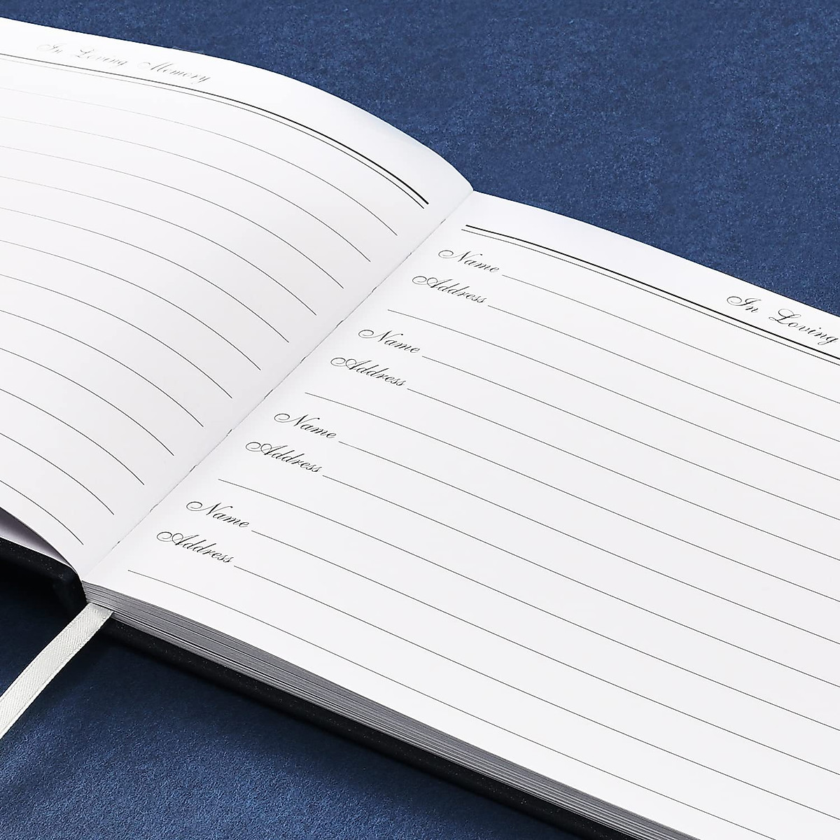 Spacobo Funeral Guest Book for Memorial Service in Loving Memory Guest Book for Funeral Guest Sign in Book (Book, Navy)
