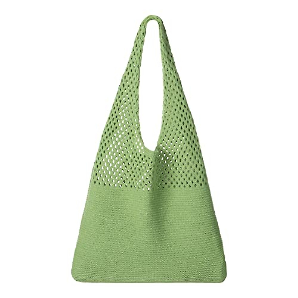 Ovida Crochet Mesh Beach Tote Bag Summer Y2K Aesthetic Knit Shoulder Bag Large Capacity Hobo Bag for Women