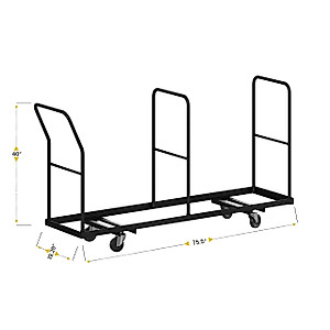 UPGORILO Vertical Storage Folding Chair Dolly for Metal Folding Chairs - 35 Chair Capacity