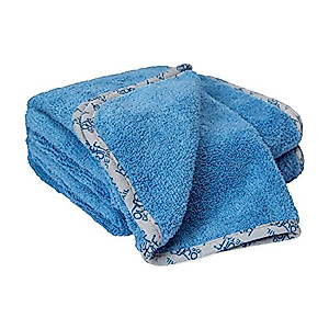 MW Pro Microfiber Car Towels (16"x 24") | 400 GSM | 80/20 Blend | Tagless | Soft Satin Piped Edges | All-Purpose Auto Detailing - Wax, Buff, Polish, Wash, Dry | 3 Pack (Blue)
