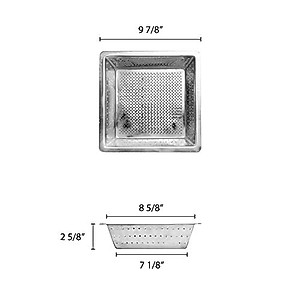 Excellante Commercial Floor Drain Strainer, 304 Stainless Steel, 0.8Mm, 10-Inch by 10-Inch by 3-Inch