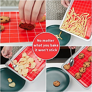 Silicone Baking Mat Roll 16IN*5FT Free Cutting, Non-Slip Pastry Mat, Non-Stick Reusable Air Fryer Liner, Oven Liners, Counter Mat, Freeze Dryer Mat, Easily Cut to Size Fit All Ovens Pans Tins Dishes