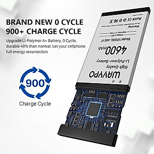 WAVYPO Battery for LG V20 Battery, [4600mAh] Upgraded BL-44E1F Replacement Battery for LG V20 BL-44E1F, V20 BL-44E1F / LG V20 Battery for LG H910 H918 V995 LS997 | LG V20 Spare Battery