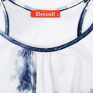 NEWMEEN Blevonh Plus Size Tank Tops,Women Summer Fashion Tie Dye Workout Camisoles Ladies Band Bottom Sleeveless Racerback Cami Scoop Neck Athletic Fitness Shirts 2XL