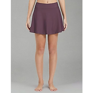baleaf Women's High Waisted Swim Skirt Bikini Tankini Bottom with Side Pocket Wine Red Size L