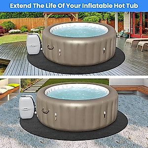 ZOMOFEW 99"x 99" Hot Tubs Mat, Above-Ground Pool Protector Mat,Water-Absorbent Hot Tub Flooring Protector,Anti-Slip and Waterproof Backing,Reusable Durable Washable Mat for Outdoor Hot Tub Pool