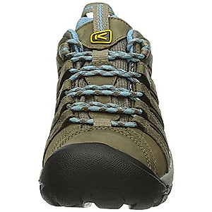 KEEN Women's Voyageur Low Height Breathable Hiking Shoes, Brindle/Alaskan Blue, 8 US