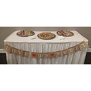 Love is Sweet Burlap Banner - Valentine's Day Party Bunting Garland - Wedding Reception Engagement Valentines Day - Bridal Shower Save The Date - Photo Prop Decorations by Jolly Jon