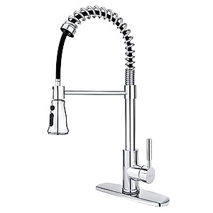 SOKA Kitchen Sink Faucet Single Handle With Pull Down Sprayer 3 Working Mode Stream, Spray & Pause Fit for 1 or 3 Hole